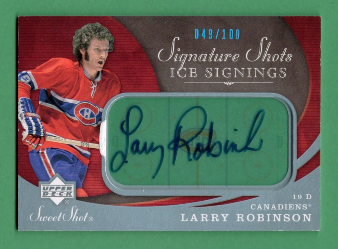 Larry Robinson 2007-08 UD Signature Shots Ice Signings 049/100 ...