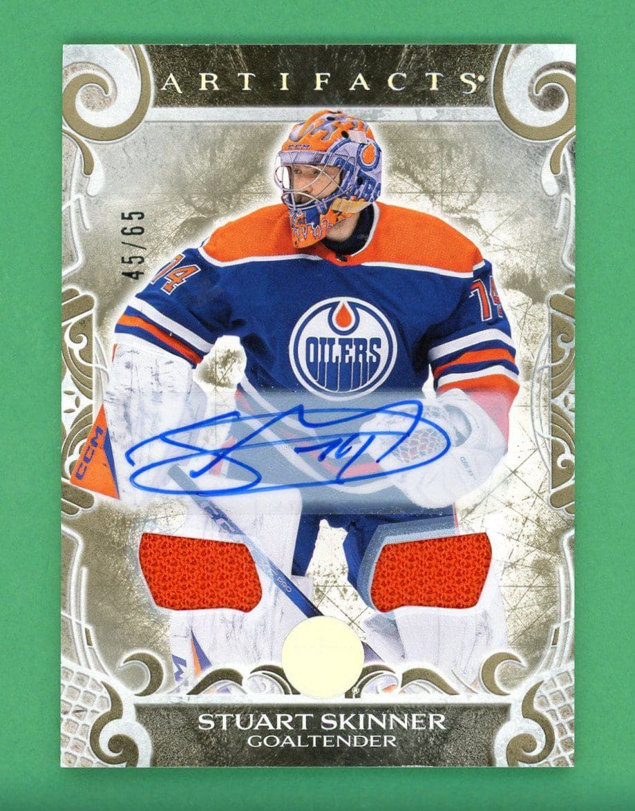 Stuart Skinner 2024-25 Upper Deck Artifacts Gold Auto Materials /65 ...