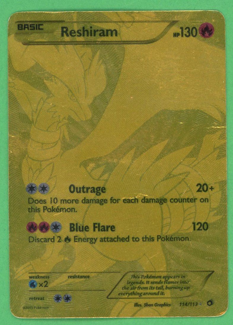 Reshiram Pokemon Legendary Treasures Gold Full Art 114/113 DMG ...
