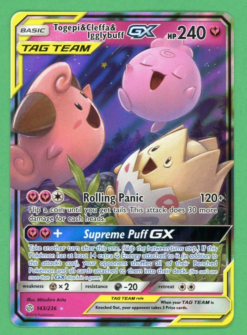 Togepi & Cleffa & Igglybuff Pokemon Cosmic Eclipse Ultra Rare 143/236 ...