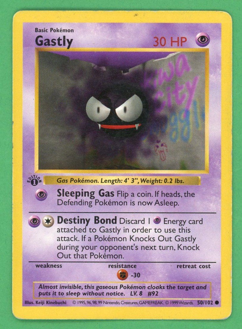 Gastly Pokemon Base Set Shadowless First Edition 50/102 | Outpost ...